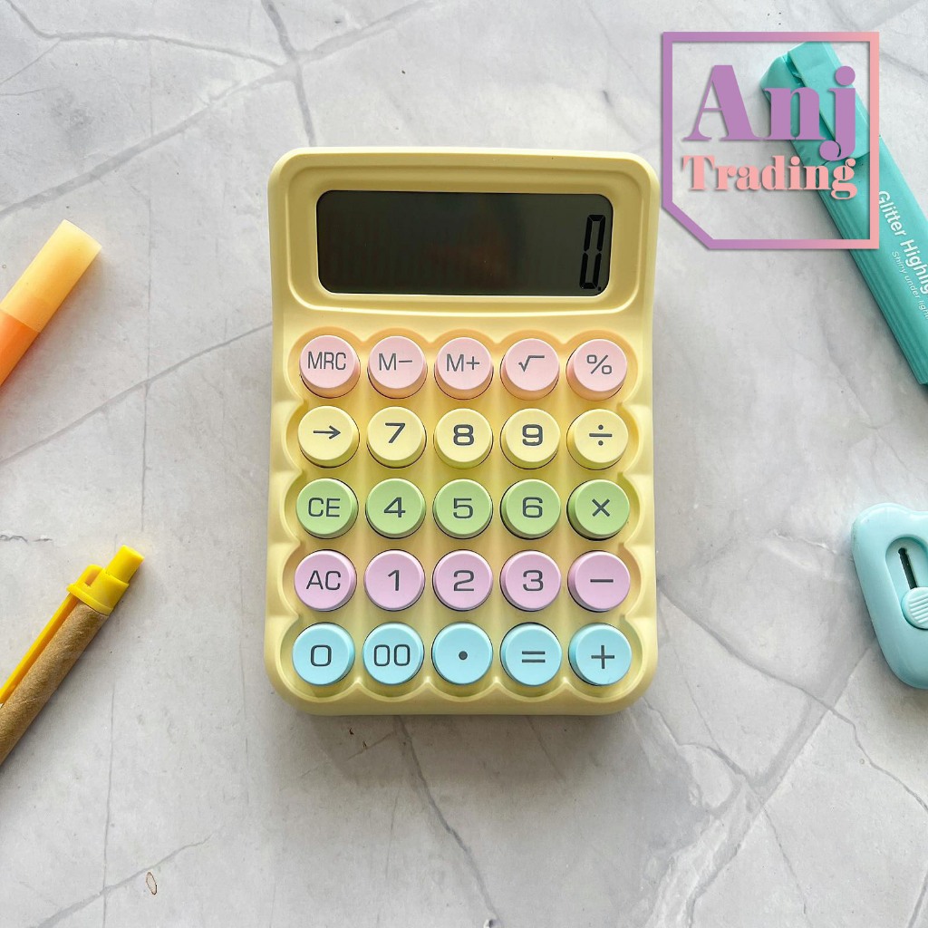 Colorful Aesthetic Calculator Battery Electronic Calculator 12 Digit ...