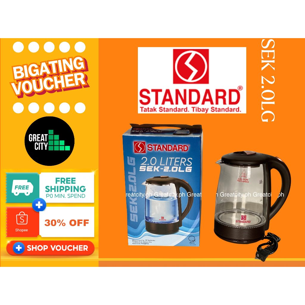Standard Electric Kettle 2.0L GLASS | Shopee Philippines