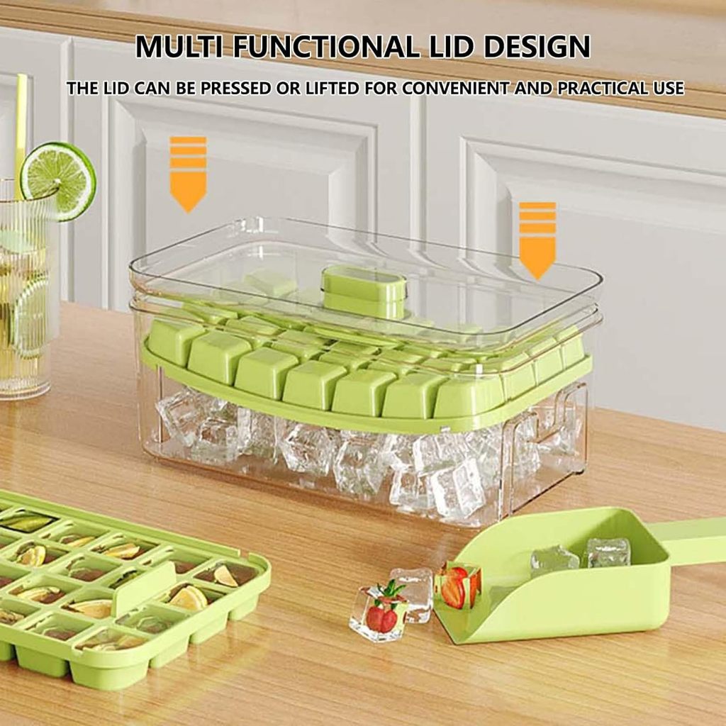 【COD】56 Grids Ice Lattice Silicone Ice Cube Tray With Lid Ice Cube Mold ...