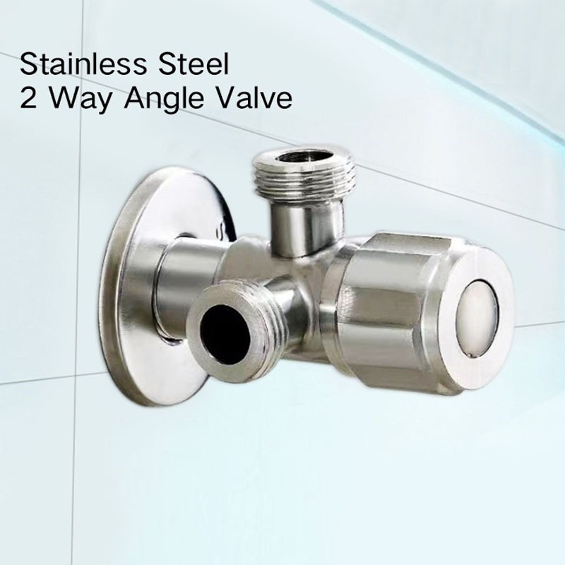 SUS304 Stainless Steel 2 Way Angle Valve 90 Degree Double Angle Valve 1/2" for Bidet Toilet ...