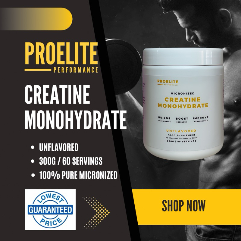 Proelite Creatine Monohydrate 300g 60 Servings 100% Micronized | Shopee ...