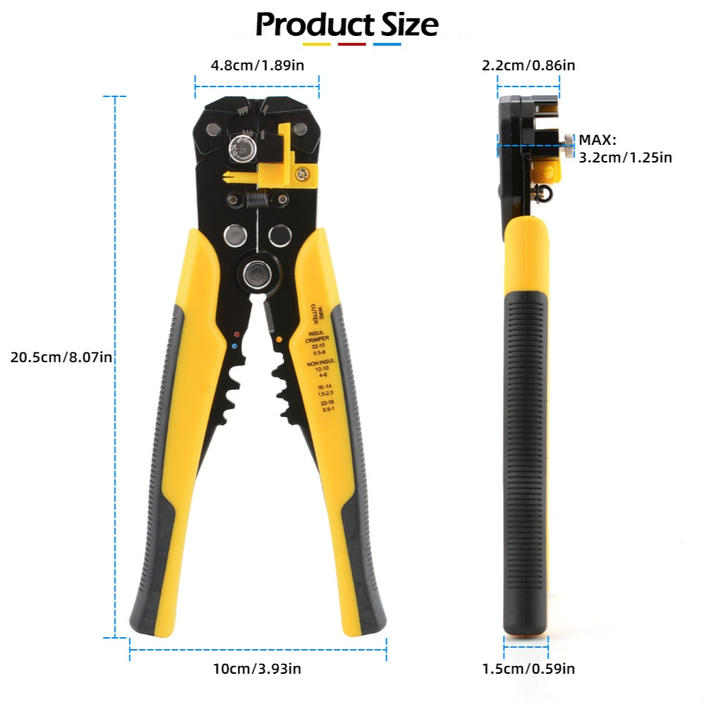 8 In Professional Automatic Wire Striper Cutter Stripper Crimper Pliers ...