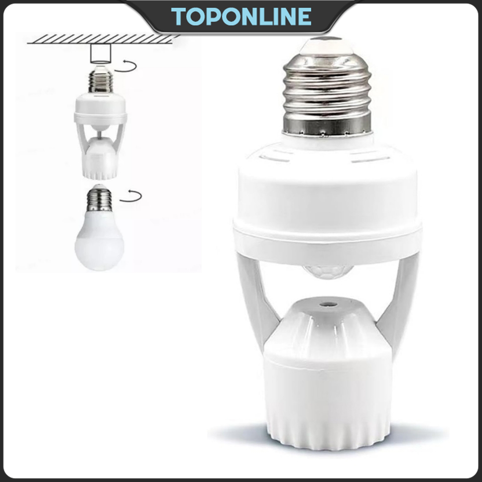 E27 PIR Motion Sensor Lamp Bulb Socket Adjustment Infrared Sensor LED ...
