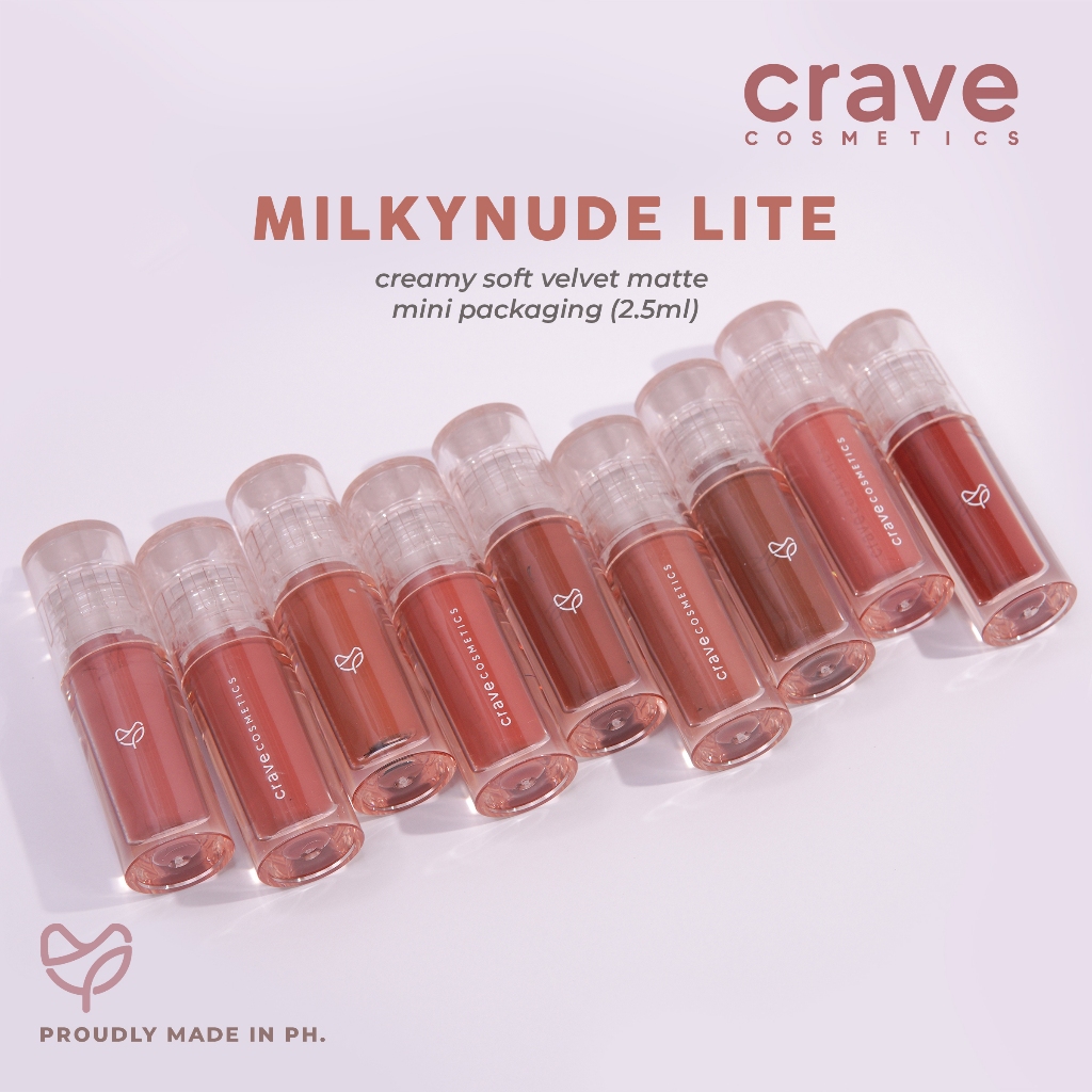 MILKYNUDE LITE MINI [Velvet Tint, Water-proof, Matte Lip Tint, Cheek Tint]- Crave Cosmetics ...