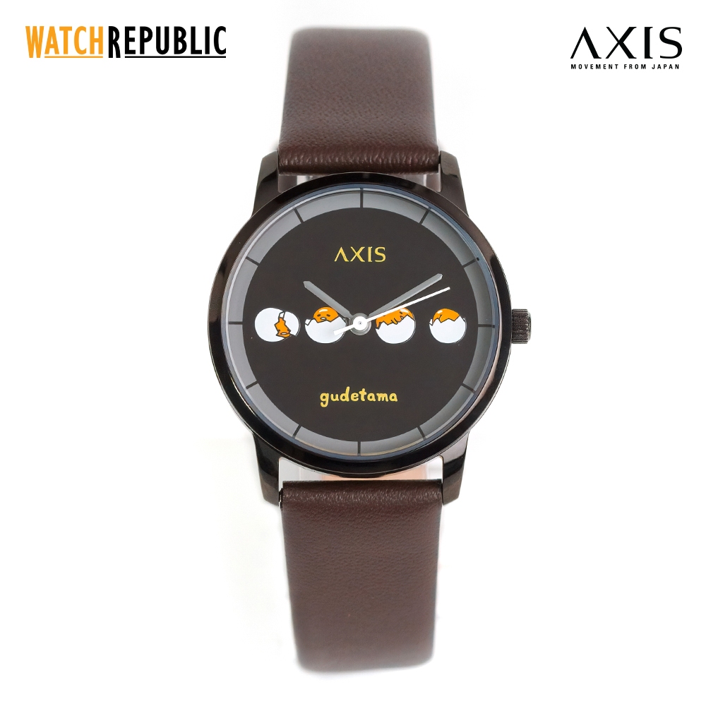 Axis Gudetama Brown Leather Analog Quartz Watch For Women AH2380-1001 ...