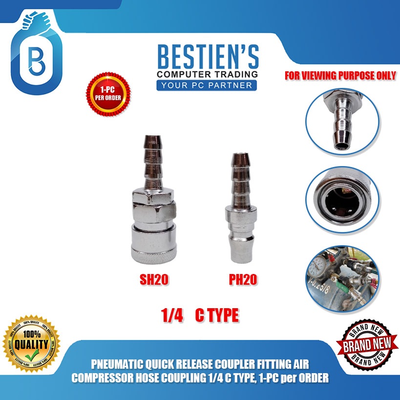 PNEUMATIC QUICK RELEASE COUPLER FITTING AIR COMPRESSOR HOSE COUPLING 1/ ...
