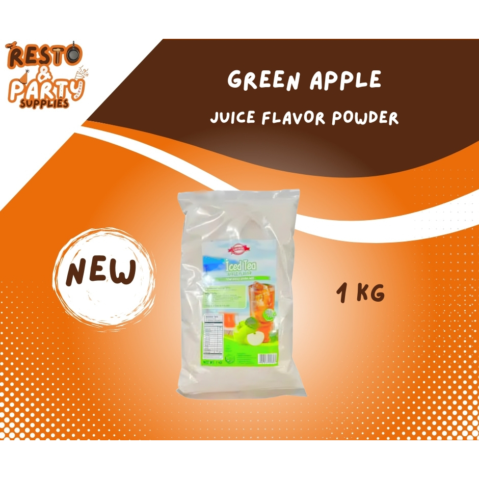 GREEN APPLE Juice Flavored Powder- Green Apple Iced Tea 1kg | Shopee ...