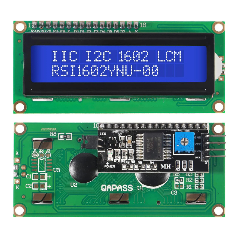 LCD Display Screen Module with Interface Adapter Blue Backlight for ...