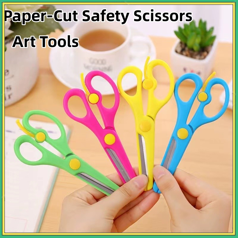 Kid DIY Paper-Cut Safety Scissor Handmade Round Head Scissors ...