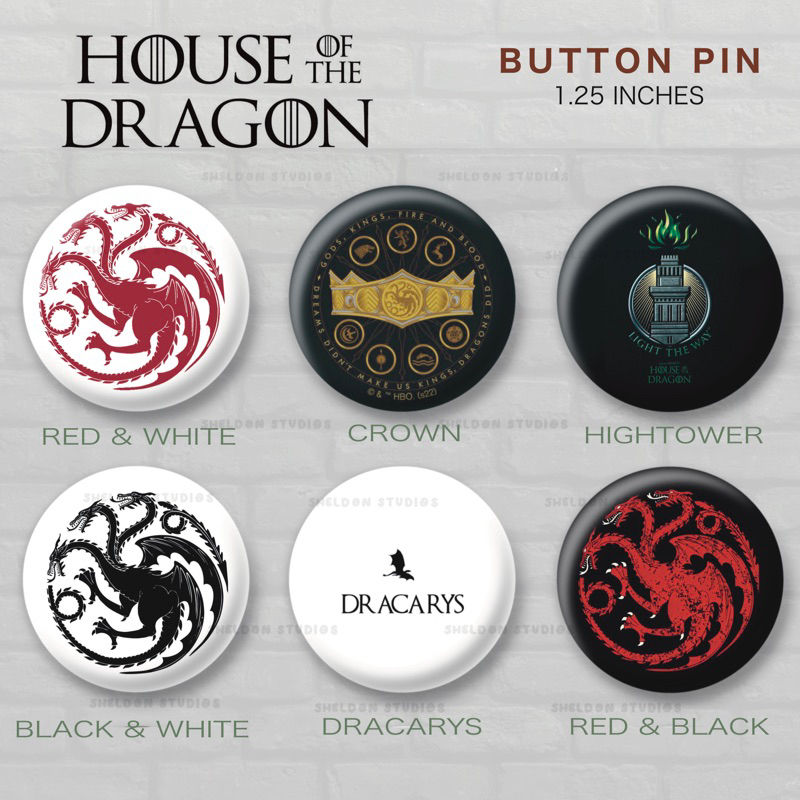1.25” Button Pin | House of the Dragons | Fanart | Shopee Philippines