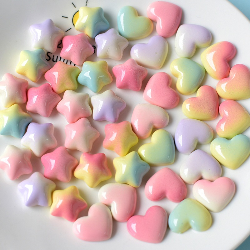 Sweet gradient heart star Jibbitz Charms Shoe Design Buckle Shoe Decor ...