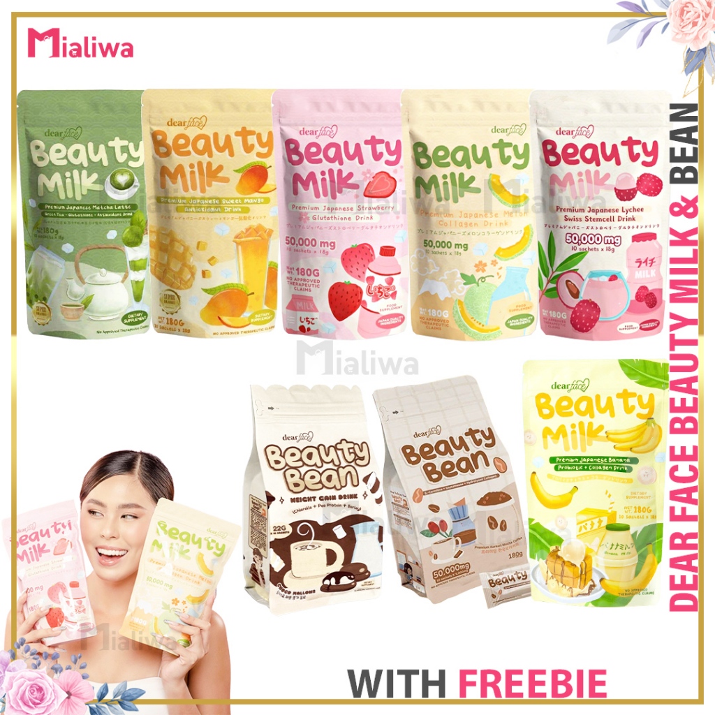 Dear Face Beauty Milk Strawberry Melon Matcha Latte Banana Mango Lychee ...