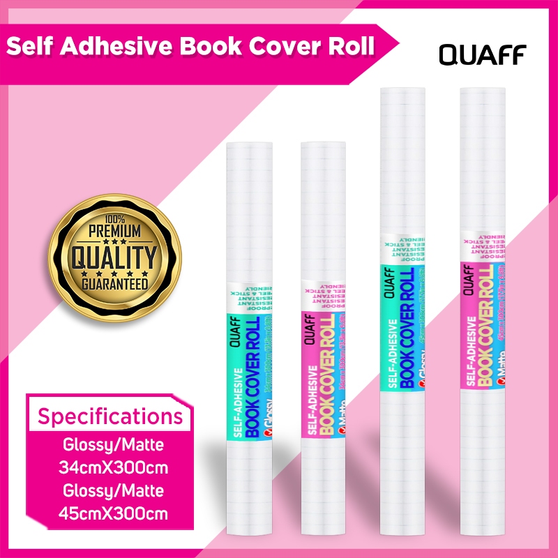 QUAFF Self Adhesive Book Cover Roll Glossy l Matte | Shopee Philippines
