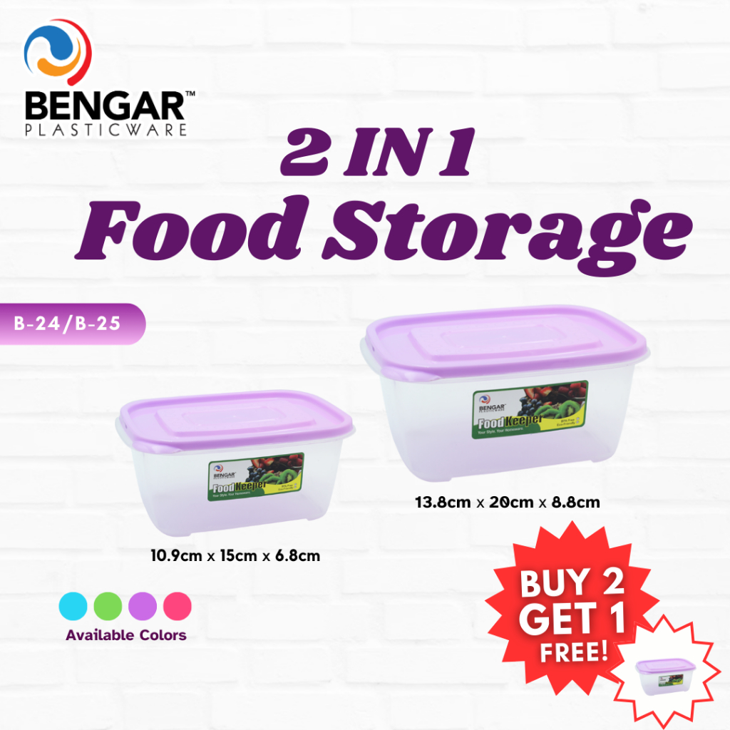BENGAR PLASTICWARE Food keeper Food storage 2 in 1 Food lunchbox Food ...
