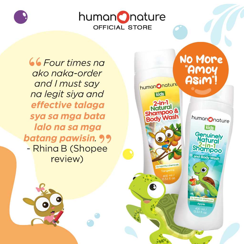 Human Nature Kids Natural Shampoo and Body Wash (No Harmful Chemicals ...