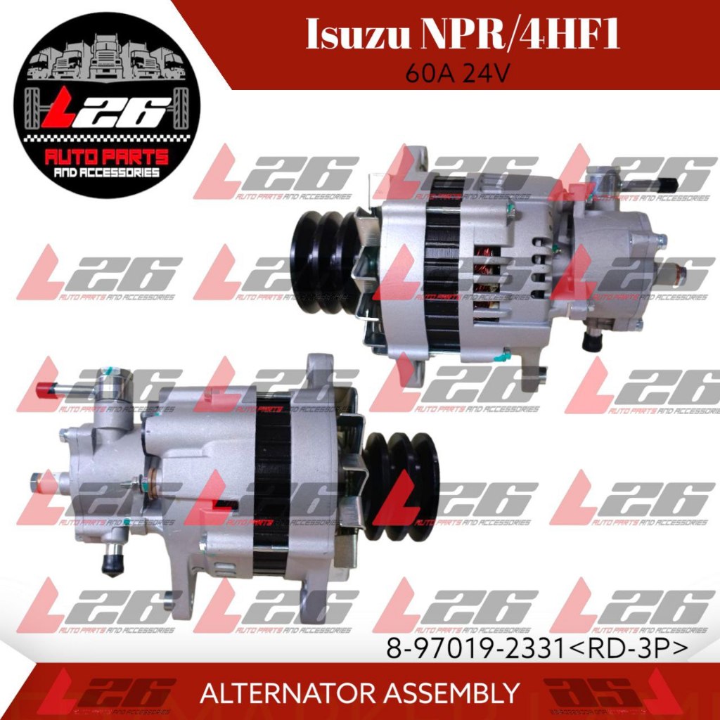 Isuzu NKR 4HF1 Alternator Assembly 60A , 24v 8-97019-2331 RD-3p Triple ...