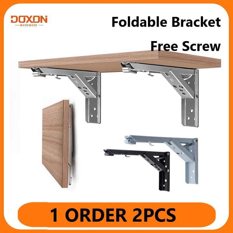 DOXON 2pc Folding Angle Bracket Adjustable Wall Mounted Folding Table ...