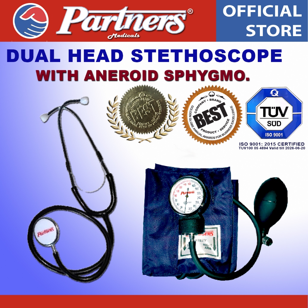 Partners Aneroid Sphygmomanometer and Dual-Head Stethoscope (Set ...
