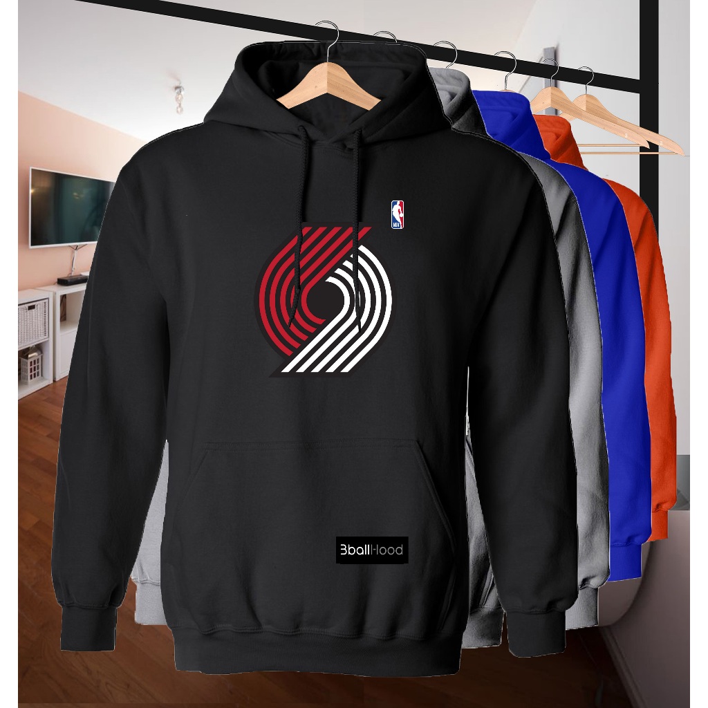 Hoodie Jacket POR Trail Blazers Logo Black NBA Pullover Sweater ...