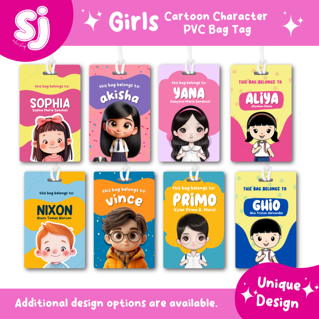 PVC PERSONALIZED BAG TAG FOR KIDS | BACK TO SCHOOL BAG TAG | LUGGAGE ...