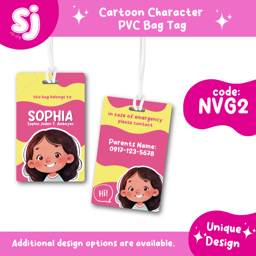 PVC PERSONALIZED BAG TAG FOR KIDS | BACK TO SCHOOL BAG TAG | LUGGAGE ...