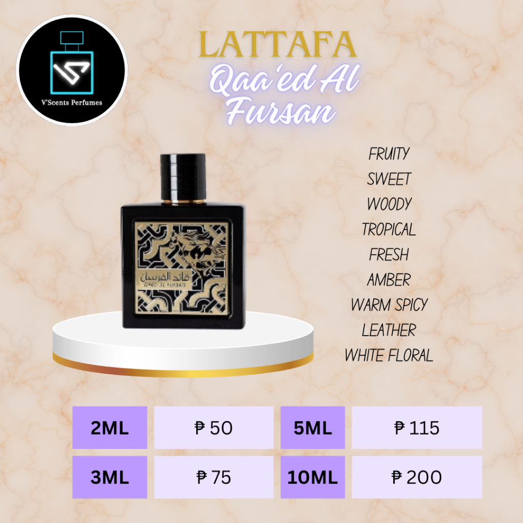 [ Lattafa ] Qaa'ed Al Fursan EDP Decant (Black XS Dupe) | Shopee ...