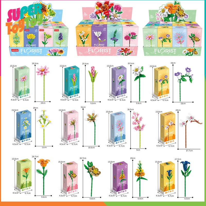 Mini Bricks Flower Botanical Modular Buildings Ornament Girl Gift ...