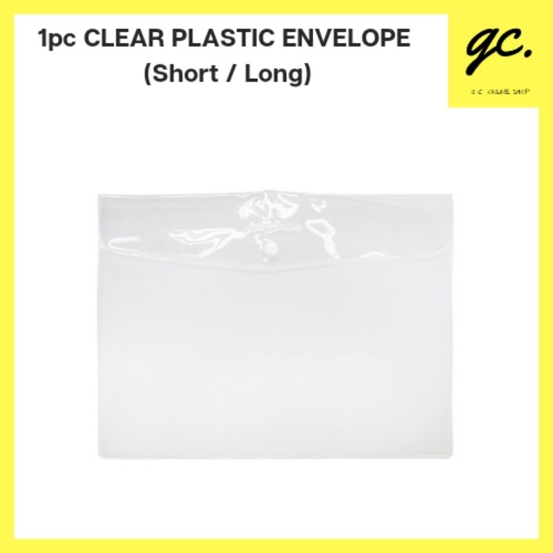 GC 1pc Clear Plastic envelope short and long School Supplies Offixe ...