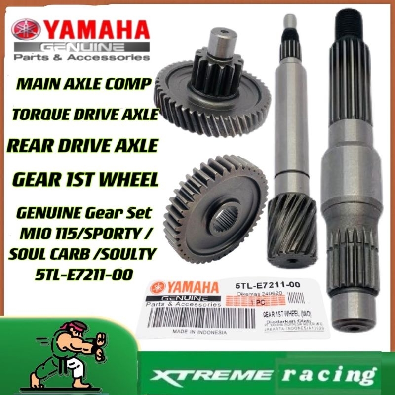 GENUINE Gear YAMAHA Set FOR MIO 115/SPORTY /SOUL CARB DRIVE AXLE GEAR ...