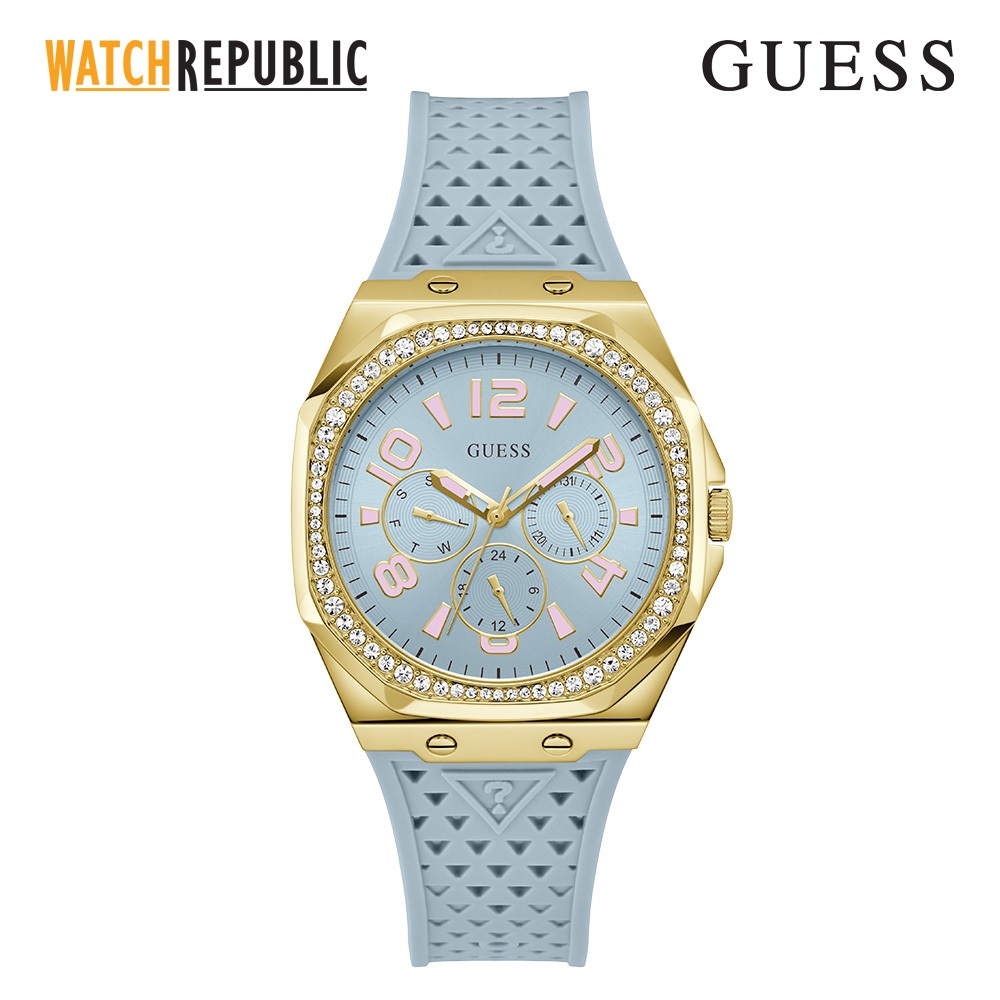 Guess Sport Blue Rubber Analog Quartz Watch For Women GW0694L1 | Shopee ...