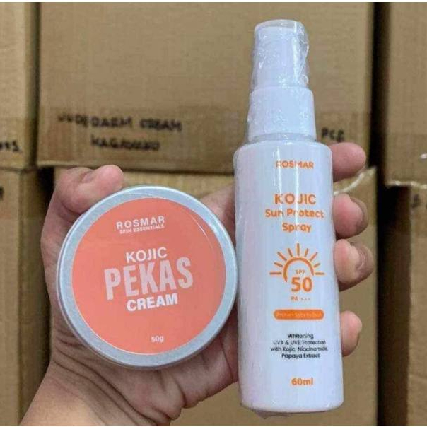 Rosmar Kojic Pekas Cream and Sun Protect Spray SPF50 PA+++ | Shopee ...
