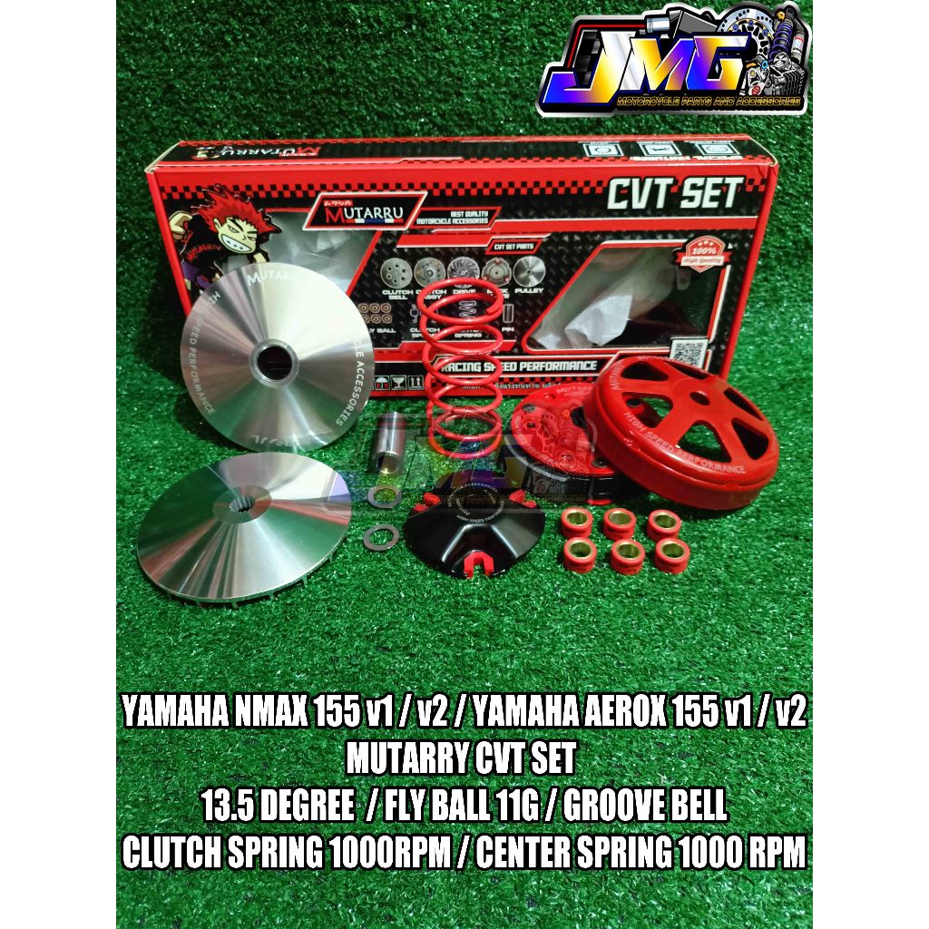 MUTARRU PULLEY SET W/DRIVE FACE CVT SET 13.5 DEGREE MIO / CLICK / BEAT / NMAX / AEROX / MIO i ...