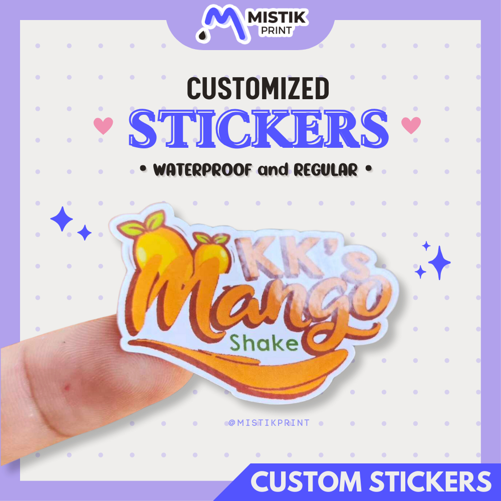 Customized Waterproof and Regular Sticker Label Logo Precut Circle ...
