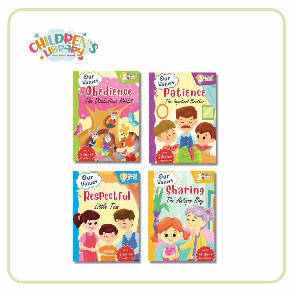 Our Values SET Patience Sharing Obedience Respectful Story Books For ...