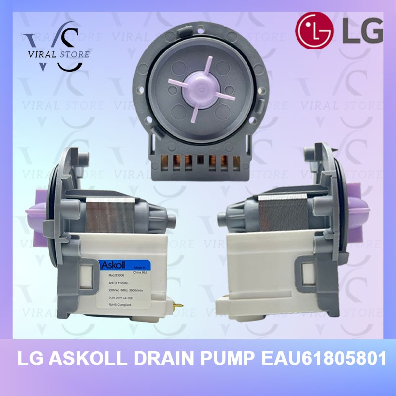 EAU61805801 ORIGINAL LG DRAIN PUMP (WATER PUMP, WATER DRAIN PUMP ...