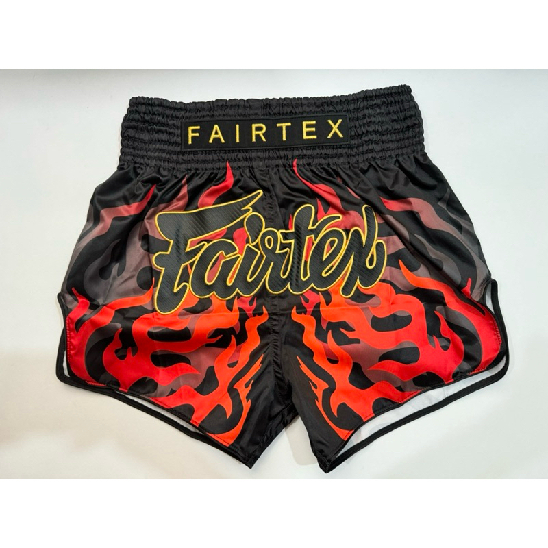 Fairtex BS1021 Muay Thai Fight Shorts “VOLCANO” Black Red Large ...