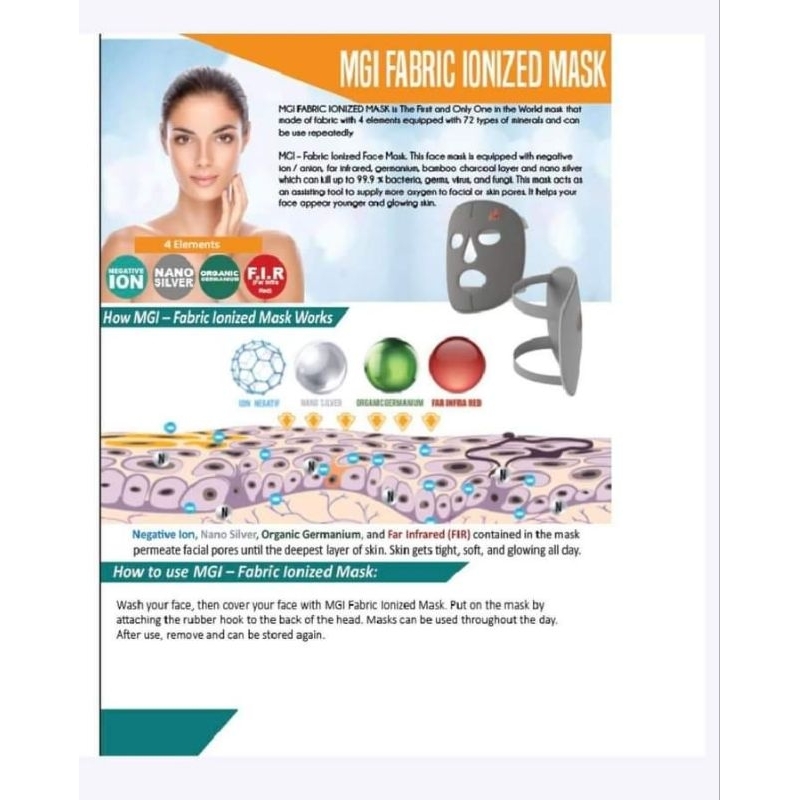 THERAPEUTIC HEALTH IONIZED FABRIC MASK NANOTECHNOLOGY | Shopee Philippines