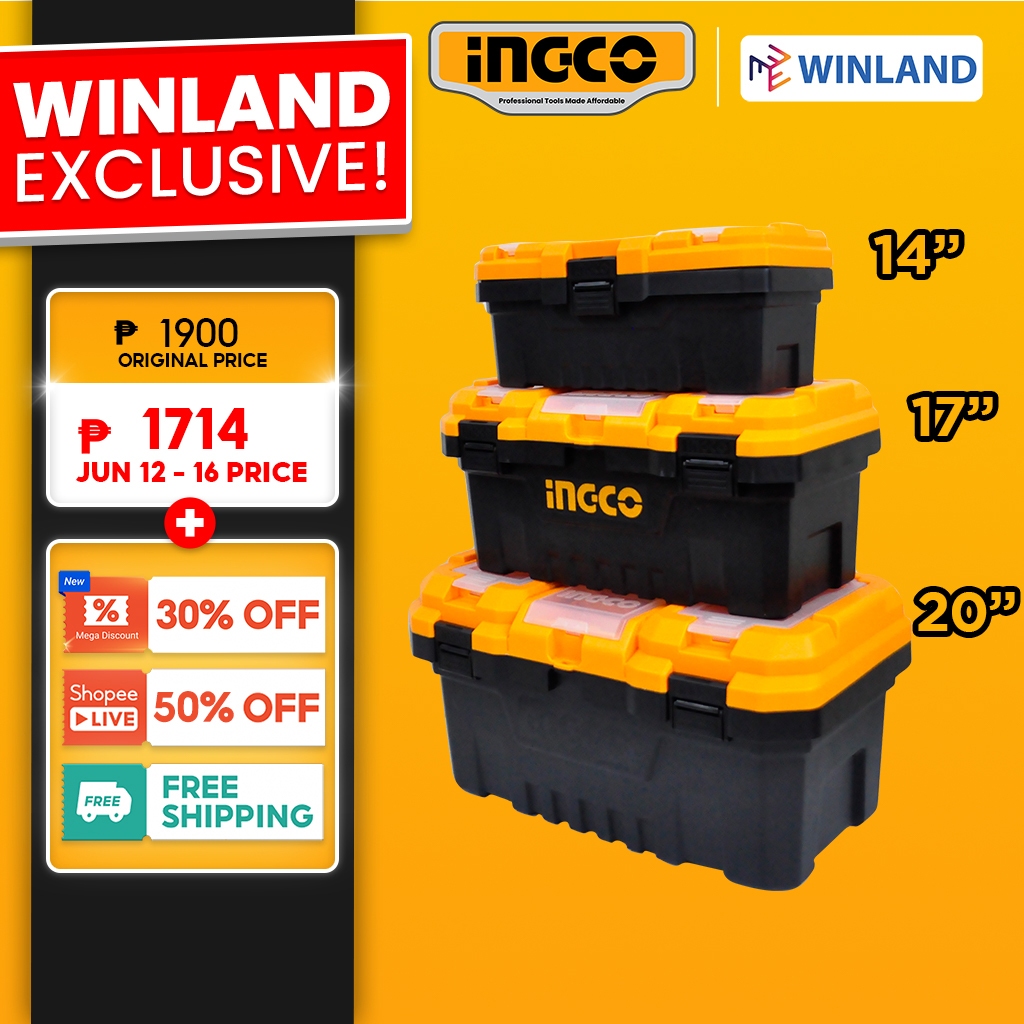 Ingco by Winland 3pcs Plastic Tool Box Set with Removable Tray PBXK0301 ...