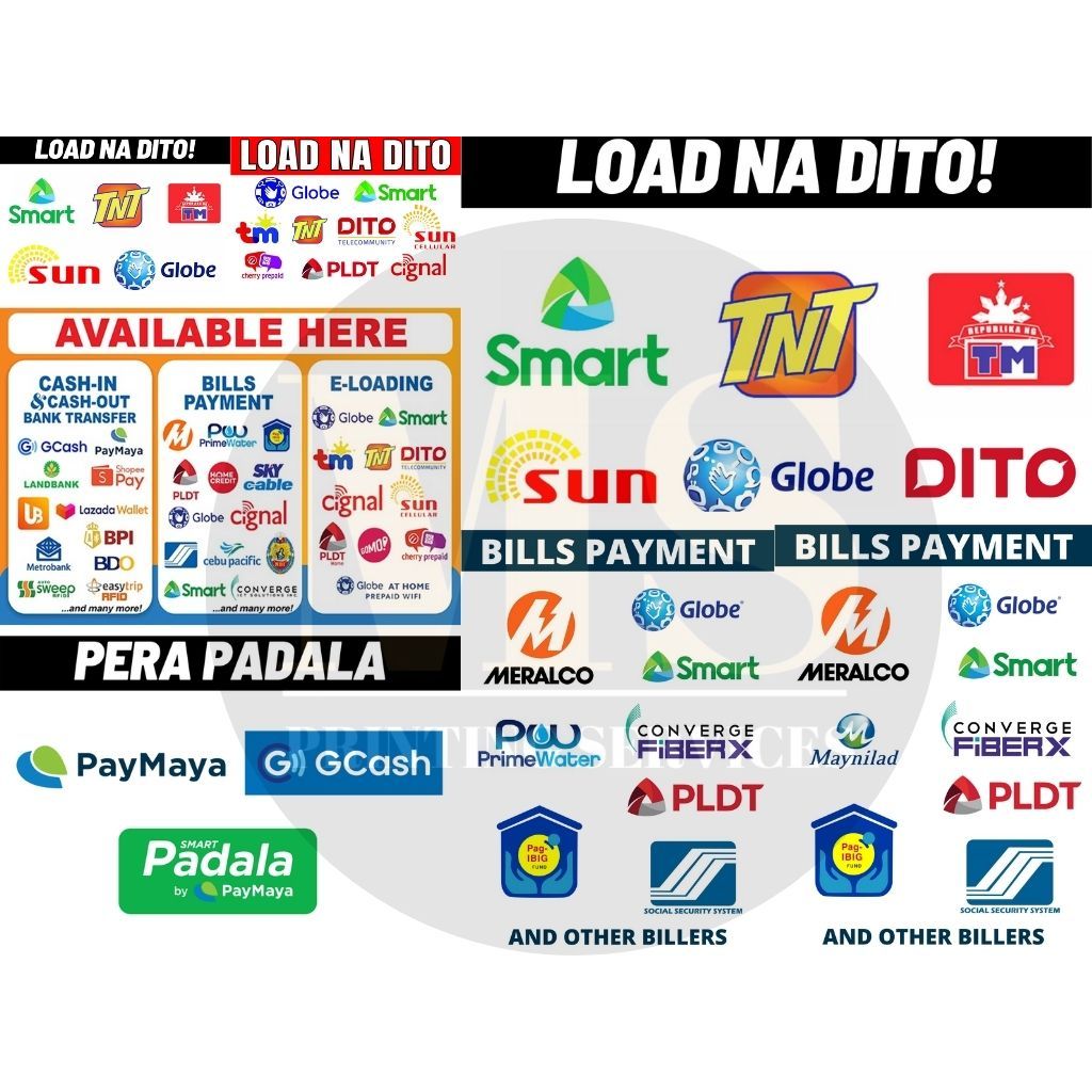 Bills Payment/Load Signage (Laminated Signage and Waterproof Vinyl ...