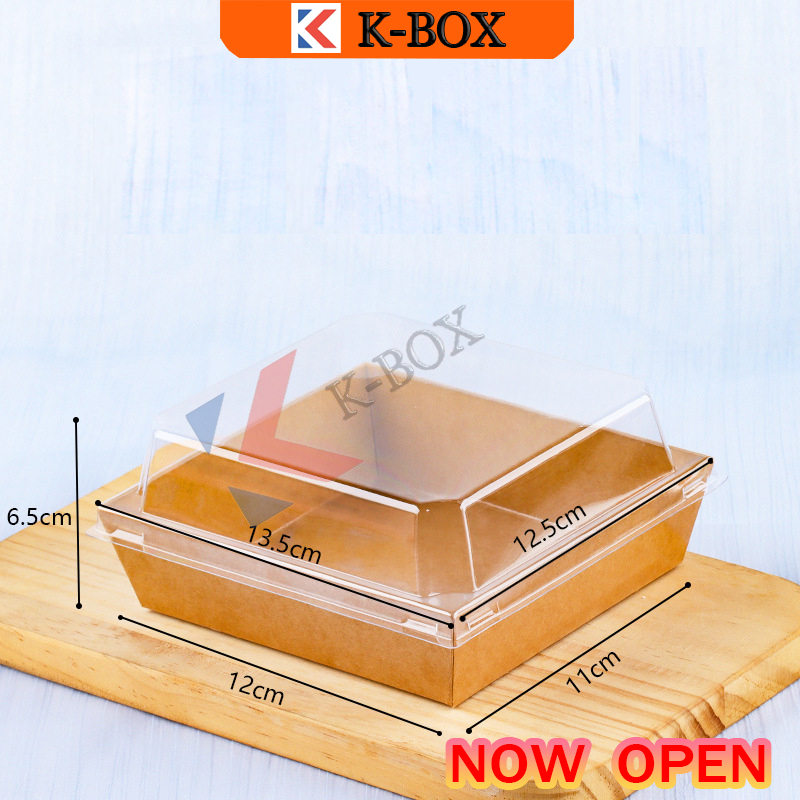 COD Kraft Sushi Tray Sandwich Box with Lid Pastry Dessert Box Sandwich ...
