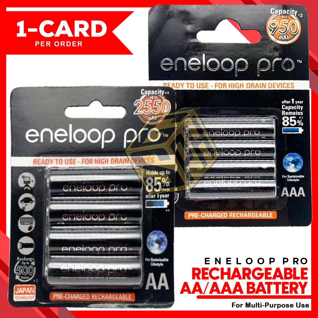 RECHARGEABLE AAA/AA BATTERY ENELOOP PRO BATTERIES (4PCS IN 1CARD ...
