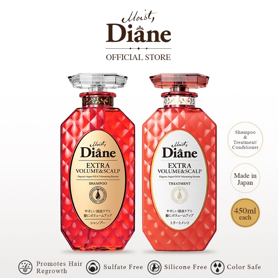 Moist Diane Extra Volume & Scalp Shampoo and Treatment (450 ML each ...