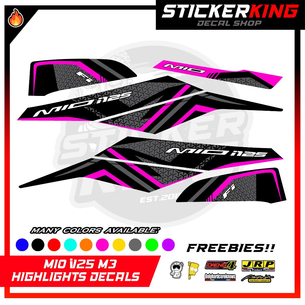 MIO i 125 M3 HIGHLIGHTS CONCEPT DECALS WITH FREEBIES | Shopee Philippines