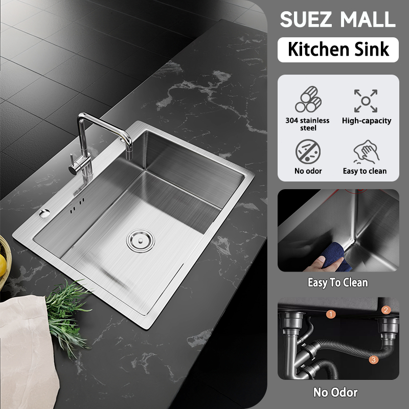 Suez 304 Stainless Lababo Sink Set With Faucet Single Double Kitchen ...