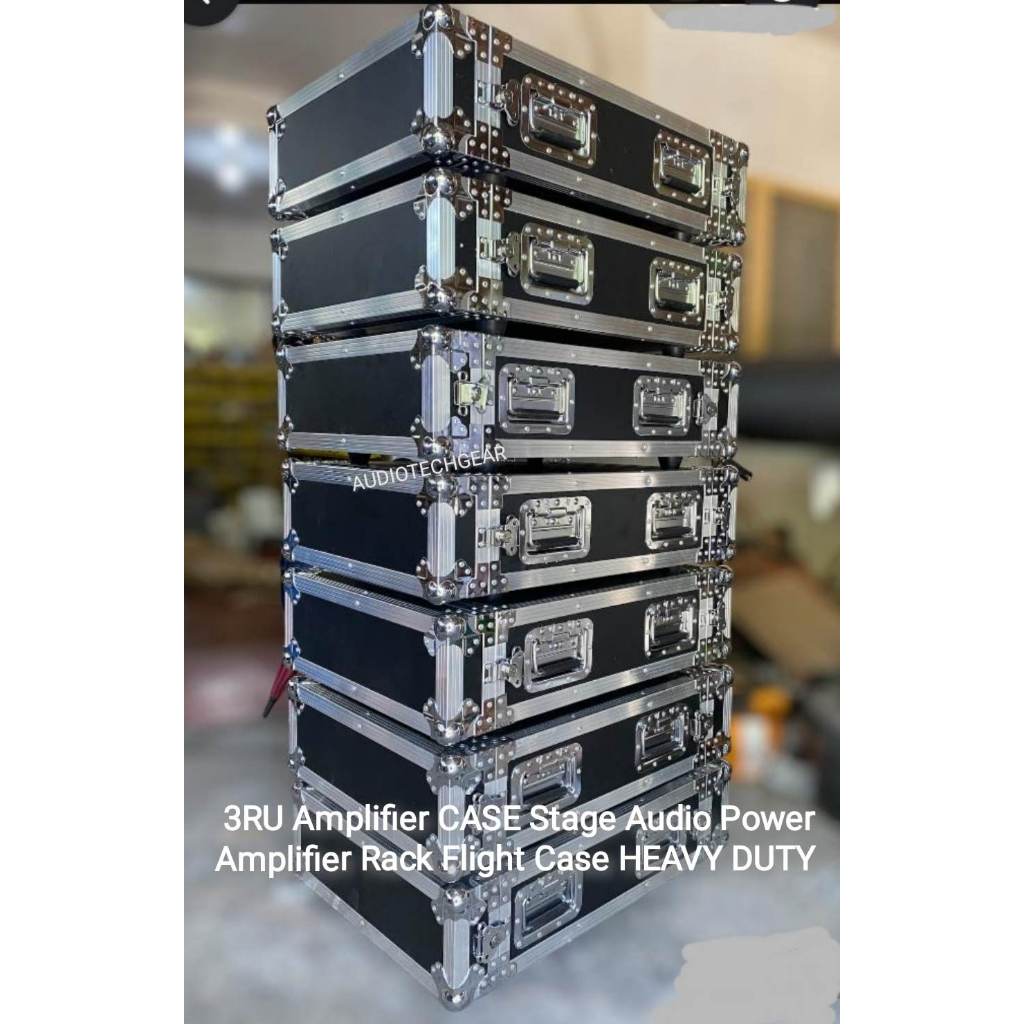3RU AMPLIFIER CASE Stage Audio Power Amplifier Rack Flight Case HEAVY ...