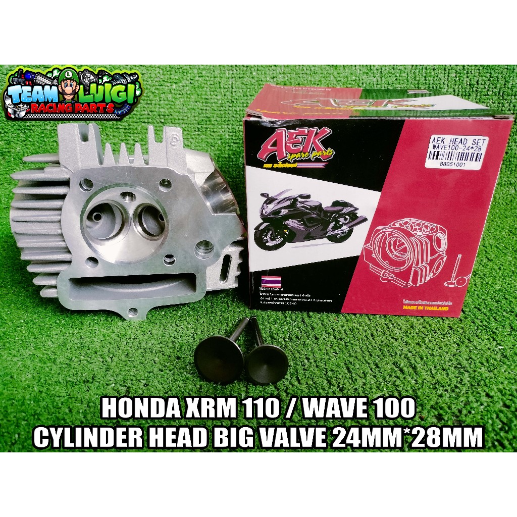 AEK HONDA XRM 110 / WAVE 100 CYLINDER HEAD BIG VALVE 24MM*28MM 100% ...