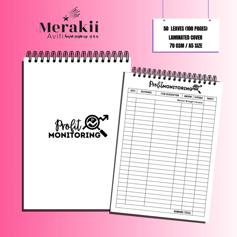 PROFIT MONITORING RECORD NOTEBOOK | A5 | LEAVES | Shopee Philippines