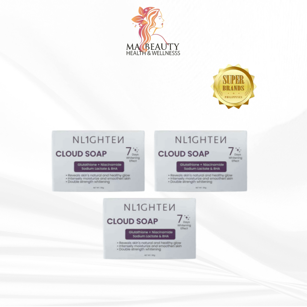 NLIGHTEN CLOUD SOAP with glutathione & Niacinamide Whitening Soap 90g 3 ...