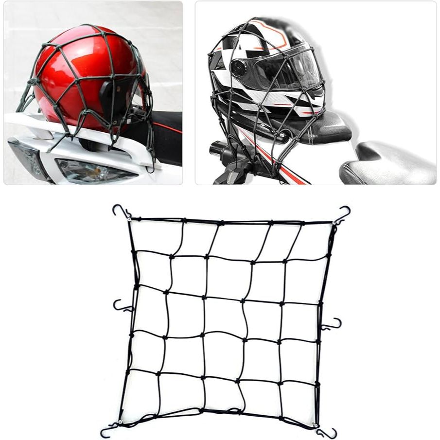 Bungee Cargo Net Motorcycle Cord Helmet Storage Mesh Adjustable ...