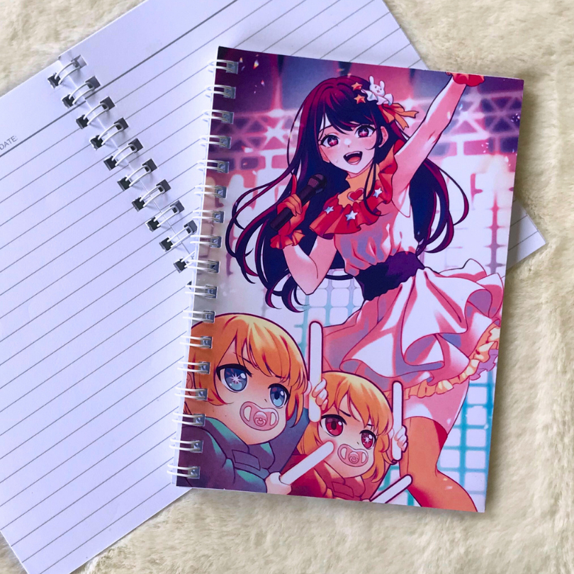 Oshi No Ko Notebook Ai Aqua Ruby Chibi Notebook A5 Wired Lined 1pc ...